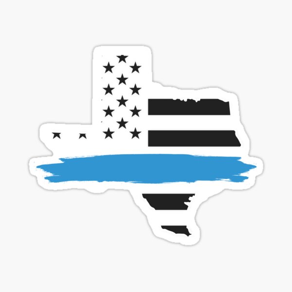 "Thin Blue Line Texas" Sticker by aquastarstore | Redbubble