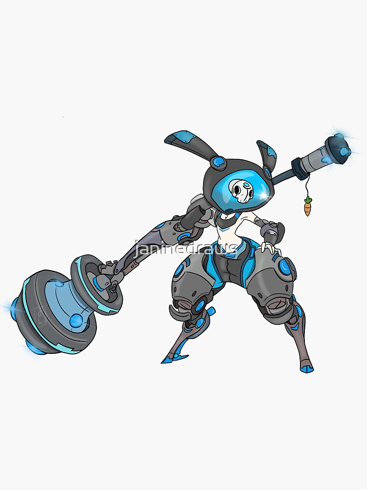 "Mecha Bunny" Sticker for Sale by janinedraws | Redbubble