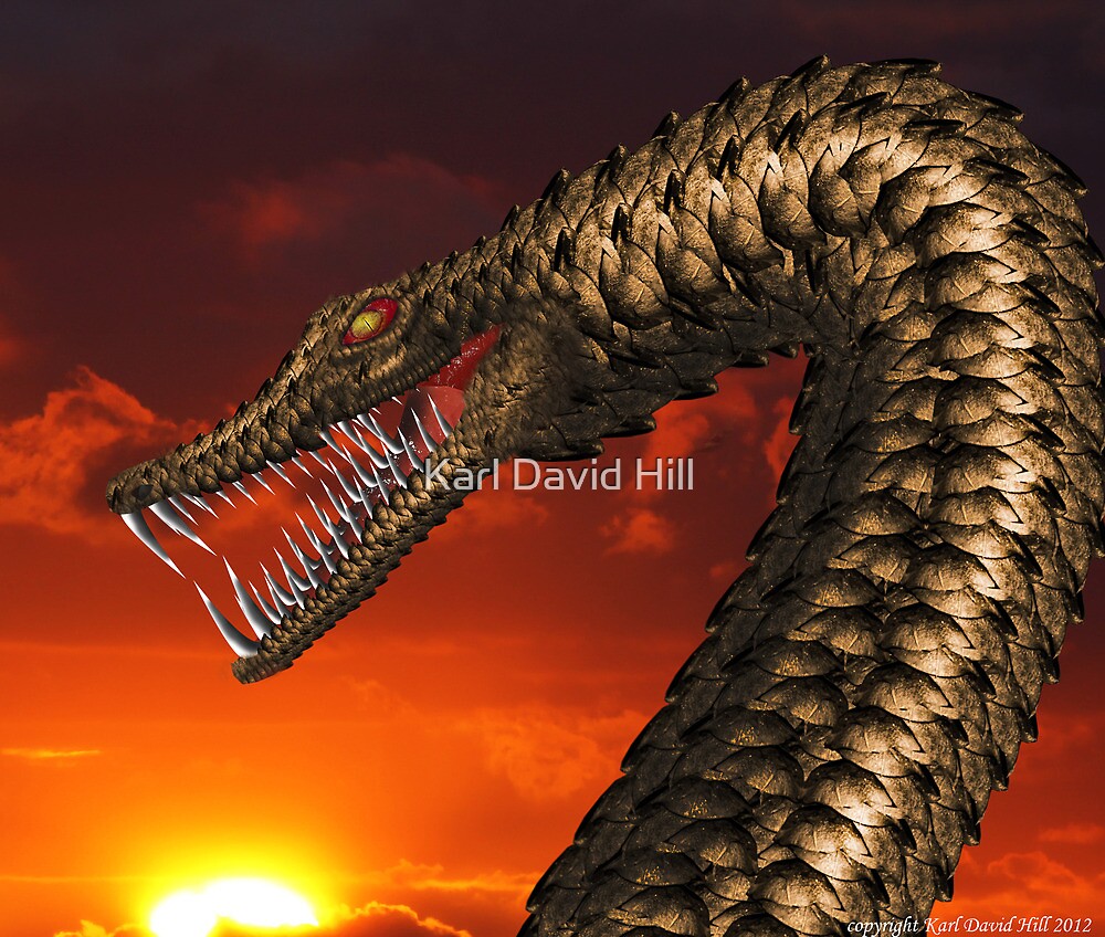 "Jörmungandr (Midgard serpent)" by Karl David Hill | Redbubble