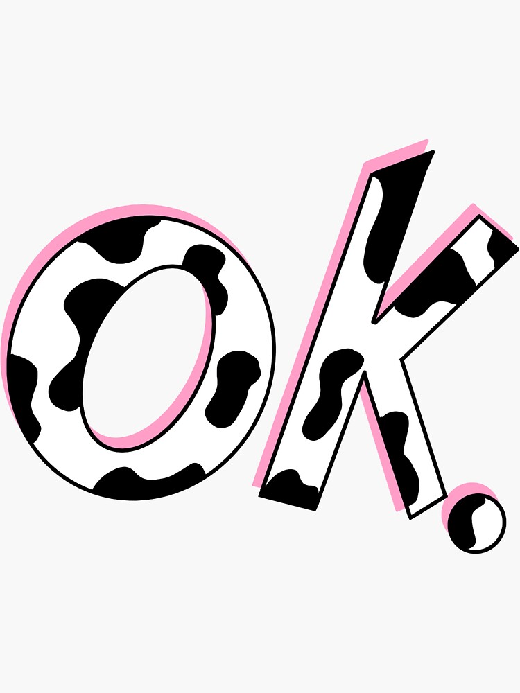 "cow print ok" Sticker for Sale by ameliab11 | Redbubble