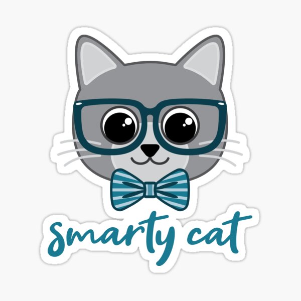 "Smarty Cat" Sticker for Sale by Amy VanMeter | Redbubble