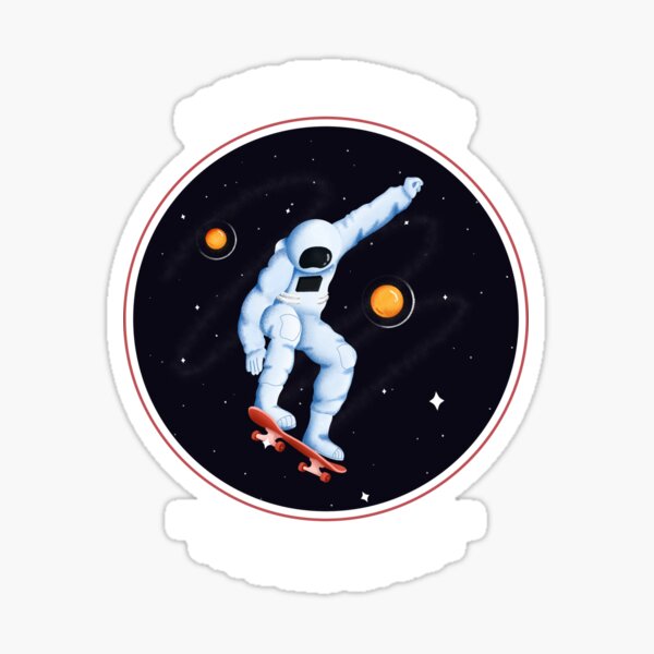 "Skateboarding Astronaut | Social Distancing | Give Me Space" Sticker ...