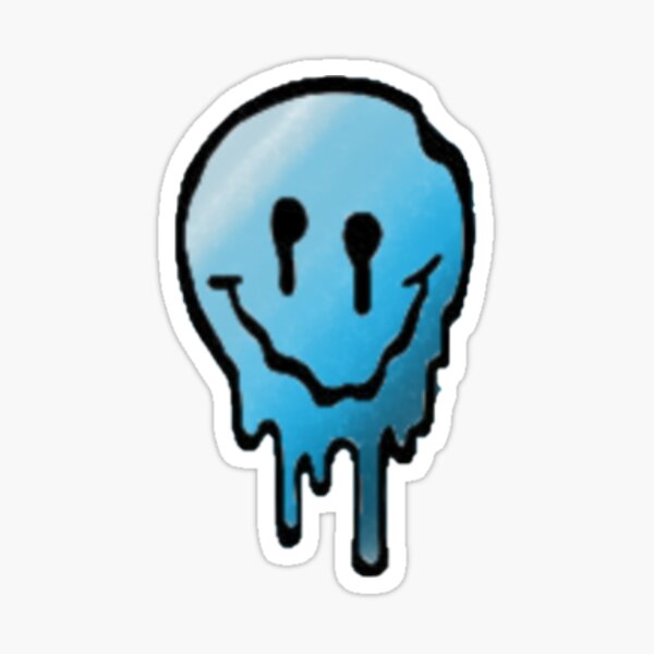 "Trippy Blue Ombre Smiley Face" Sticker for Sale by jackieypx | Redbubble