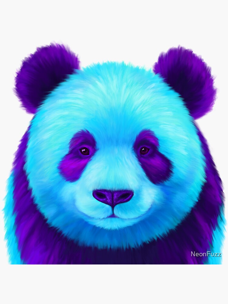 "Blue and Purple Panda" Sticker for Sale by NeonFuzz | Redbubble