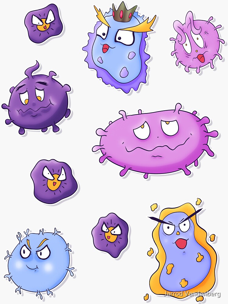 "Cute Cartoon Viruses" Sticker for Sale by Jarrod44 | Redbubble