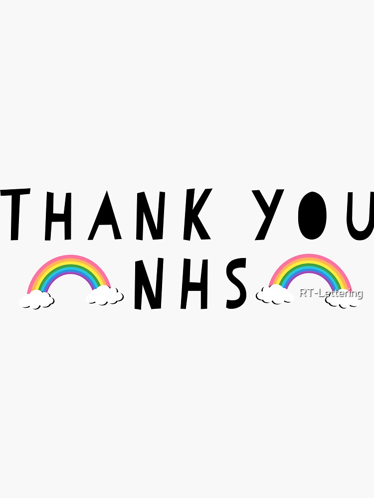"Thank You NHS" Sticker by RT-Lettering | Redbubble