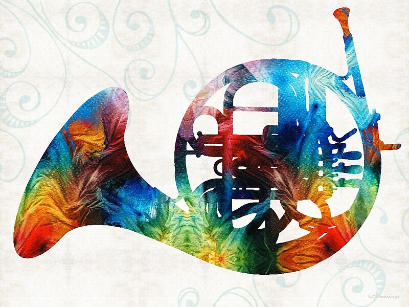 "Colorful French Horn - Color Fusion By Sharon Cummings" by Sharon ...