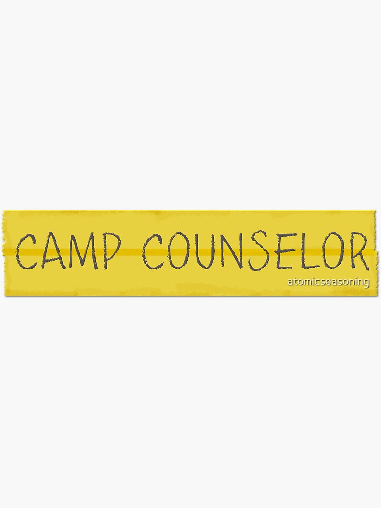 "CAMP COUNSELOR" Sticker for Sale by atomicseasoning | Redbubble