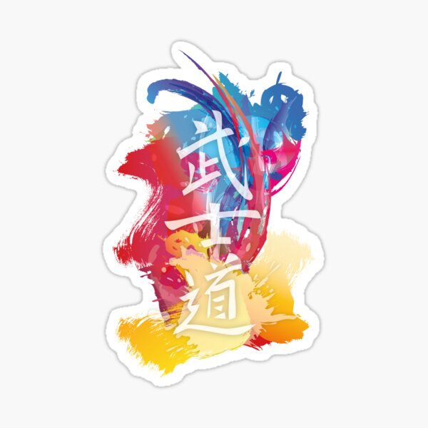 "Bushido Kanji and colors" Sticker for Sale by DCornel | Redbubble