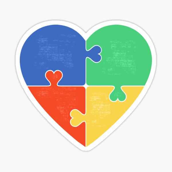 "Autism Heart Puzzle" Sticker for Sale by Chakibalami | Redbubble