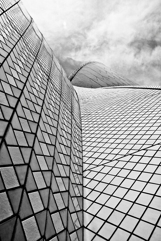 "Sydney Opera House Close up Black and White" by William Goschnick ...