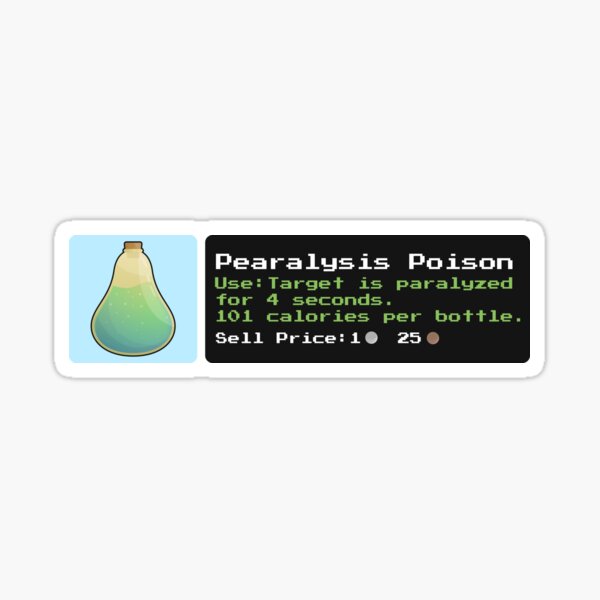 "Pear Paralysis Poison" Sticker for Sale by animinimal | Redbubble