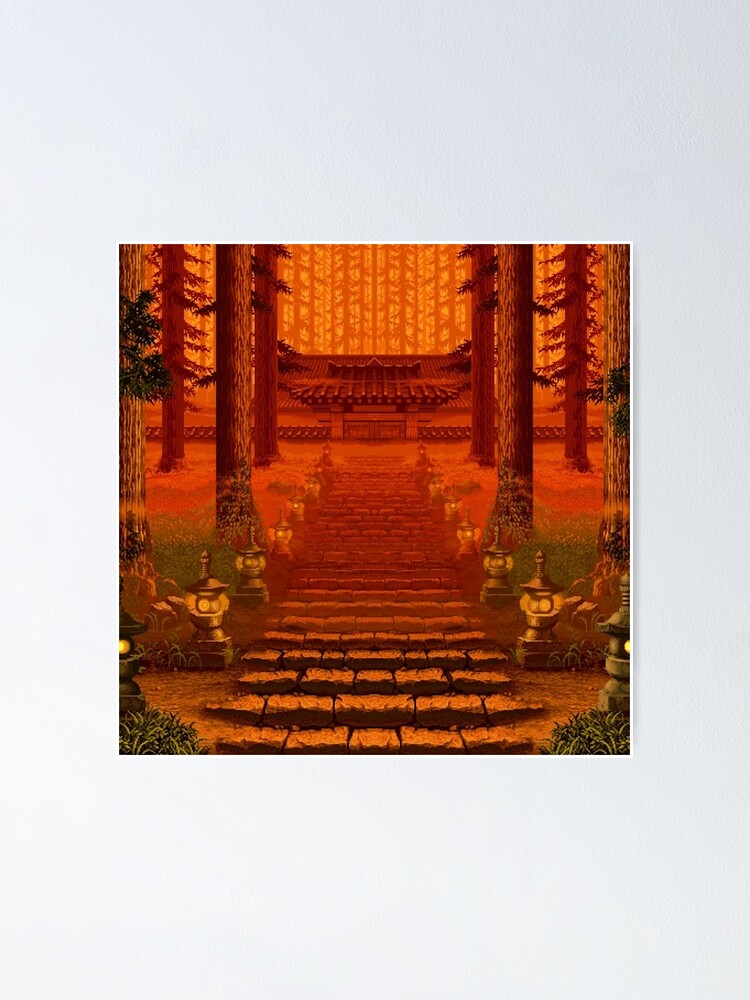 "Japanese Samurai Dojo from retro video game " Poster for Sale by ...