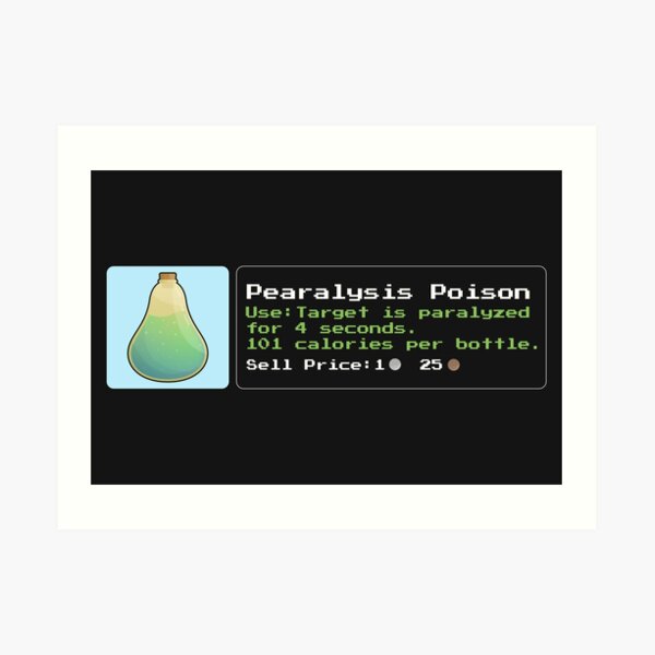 "Pear Paralysis Poison 2" Art Print by animinimal | Redbubble