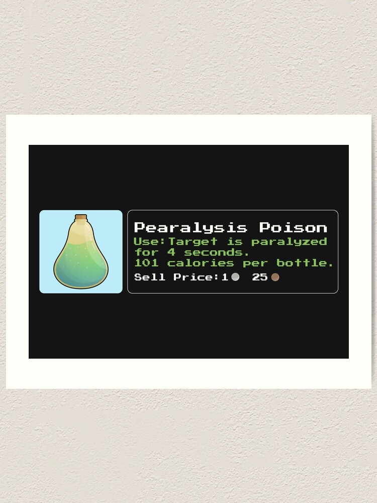 "Pear Paralysis Poison 2" Art Print by animinimal | Redbubble