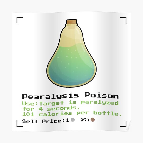 "Pear Paralysis Poison 3" Poster for Sale by animinimal | Redbubble