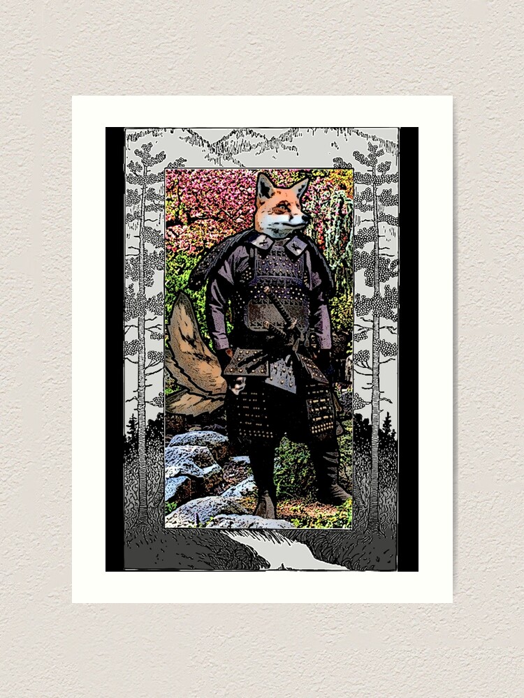 "Kitsune Samurai- Portrait " Art Print by torg | Redbubble