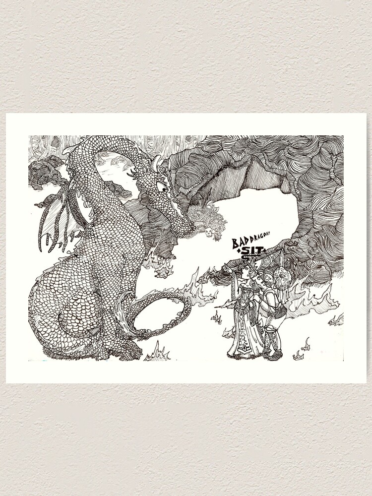 "Bad Dragon Sit" Art Print for Sale by thedustyphoenix | Redbubble
