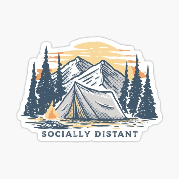 "Socially Distant" Sticker by hightailtom | Redbubble