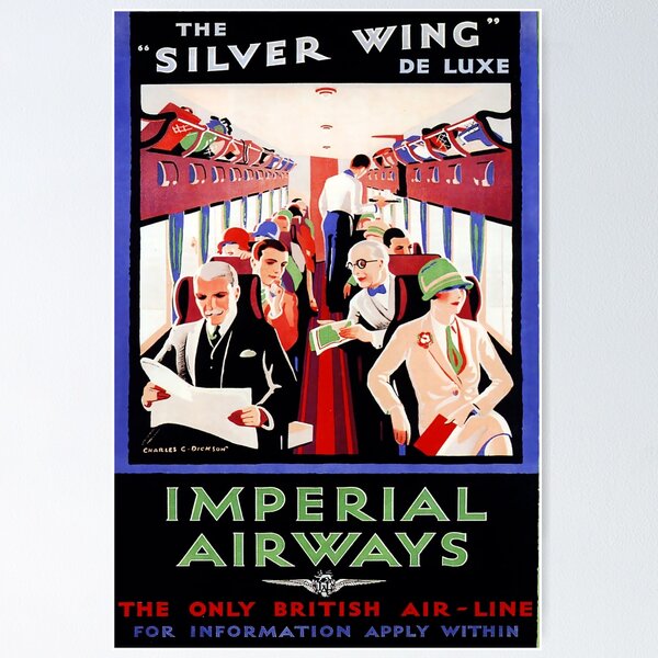 "The Silver Wing vintage travel poster" Poster by stickart-marek ...