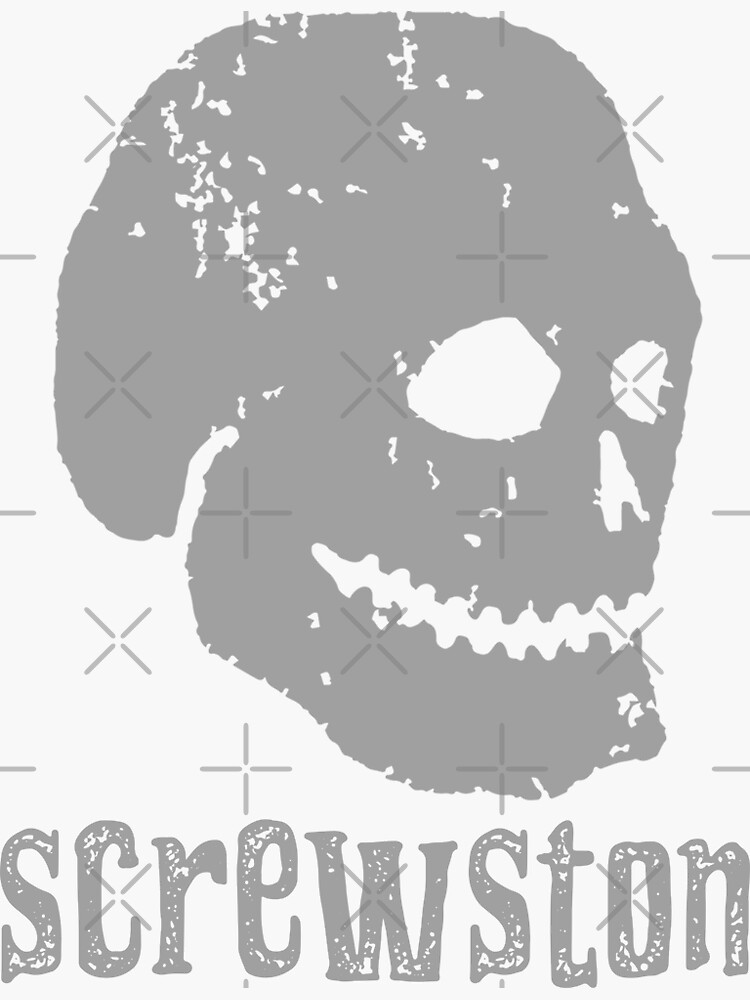 "screwston skull design" Sticker by mademan3 | Redbubble
