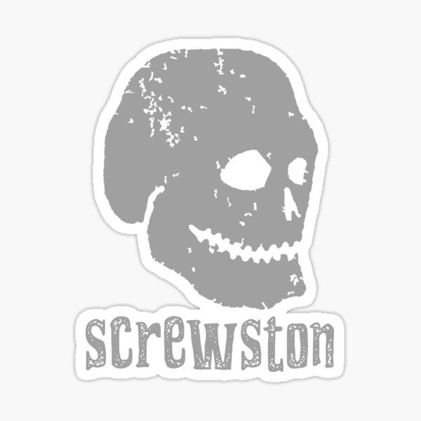 "screwston skull design" Sticker by mademan3 | Redbubble
