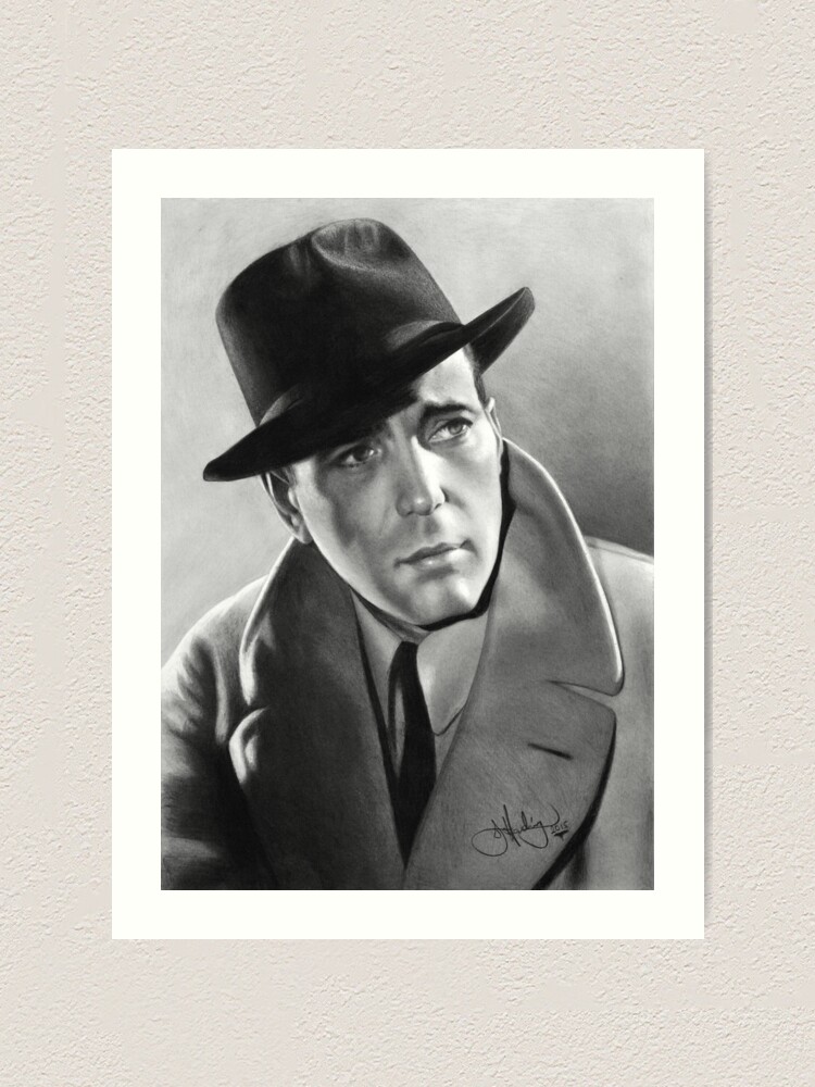 "Humphrey Bogart drawing" Art Print by RealismDrawing | Redbubble