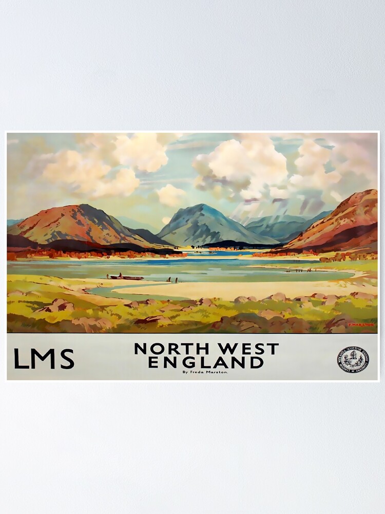 "North West England vintage travel poster" Poster by stickart-marek ...