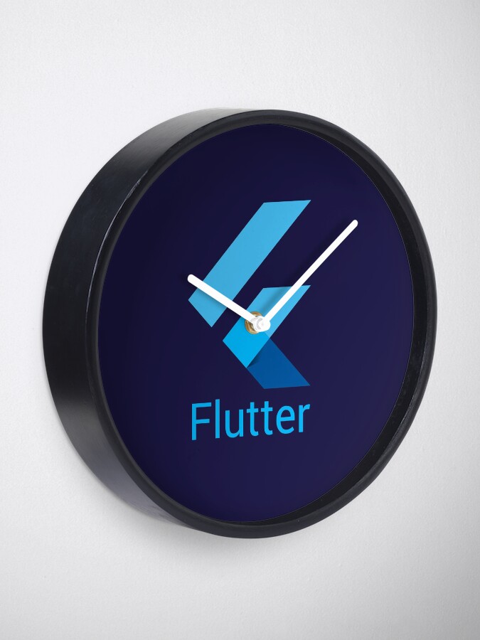 "Flutter Logo" Clock for Sale by azai13 | Redbubble