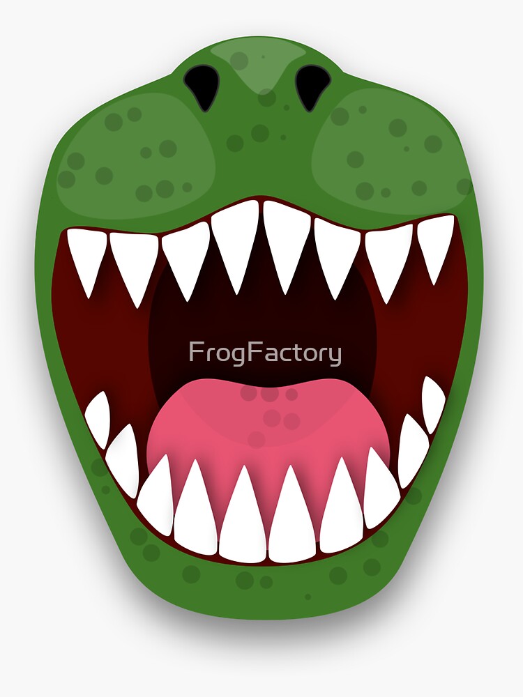 "Funny T Rex dinosaur mouth" Sticker by FrogFactory | Redbubble