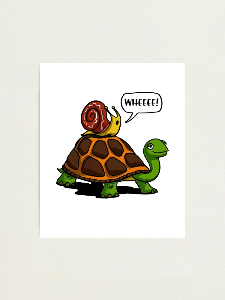 "Snail Riding Turtle" Photographic Print for Sale by underheaven ...