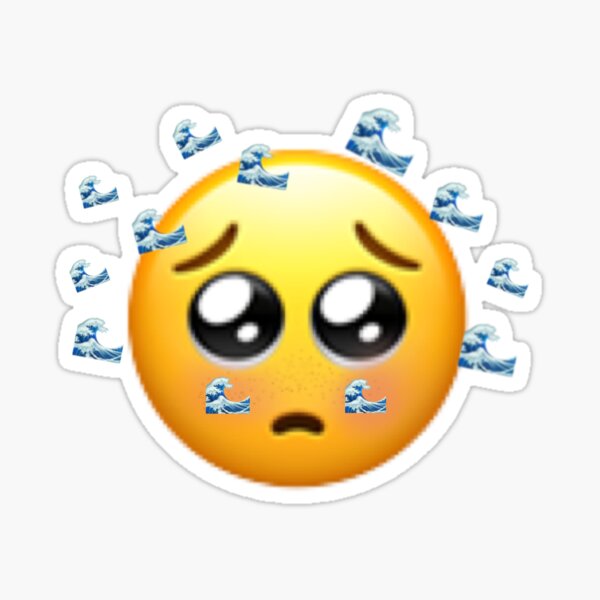 "cute wave surfing emoji" Sticker for Sale by riidraws | Redbubble