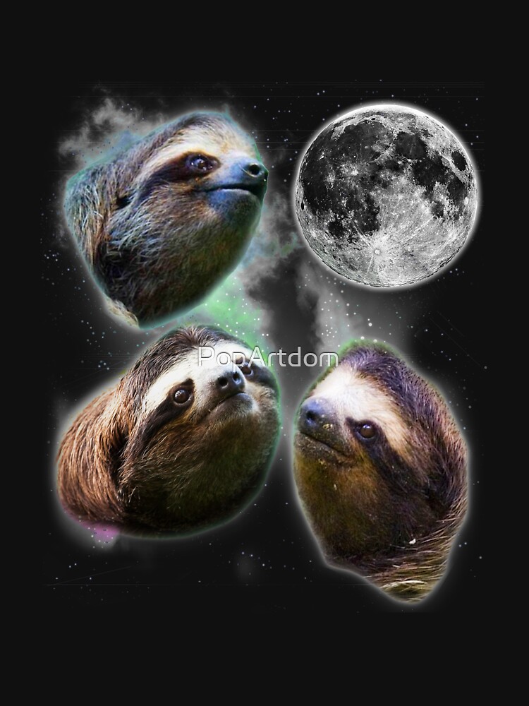 "3 Sloth Moon - Three Wolves Moon Funny Parody" T-shirt for Sale by ...