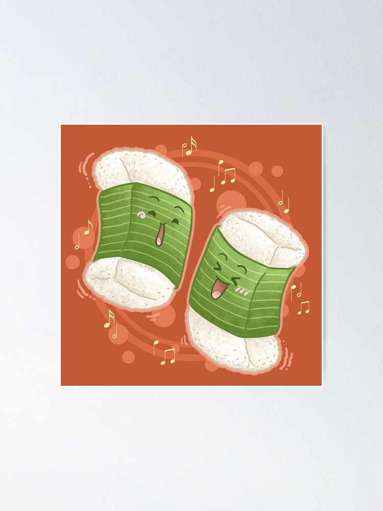 "Traditional Indonesian Food Dancing Lemper cake" Poster by Khotekmei ...