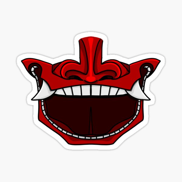 "Red Oni" Sticker for Sale by bibelot- | Redbubble