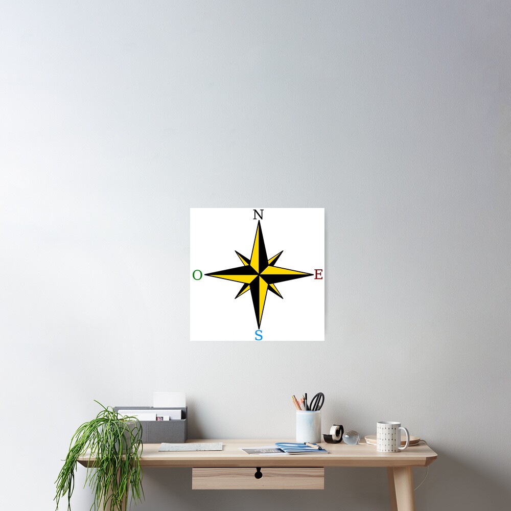 "Copy of compass rose, four cardinal points" Poster by loiret1958 ...