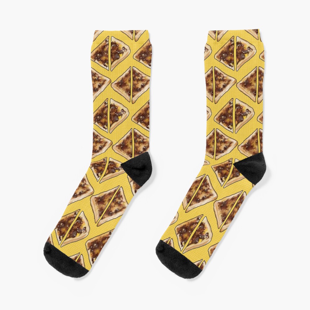 "Vegemite on Toast Dreams, Golden Aussie Goodness" Socks for Sale by ...