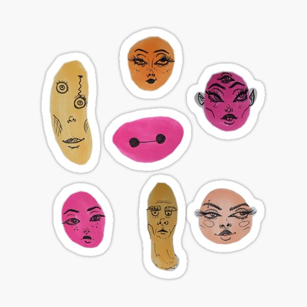 "changing faces sticker pack" Sticker for Sale by Yellowdaisi | Redbubble