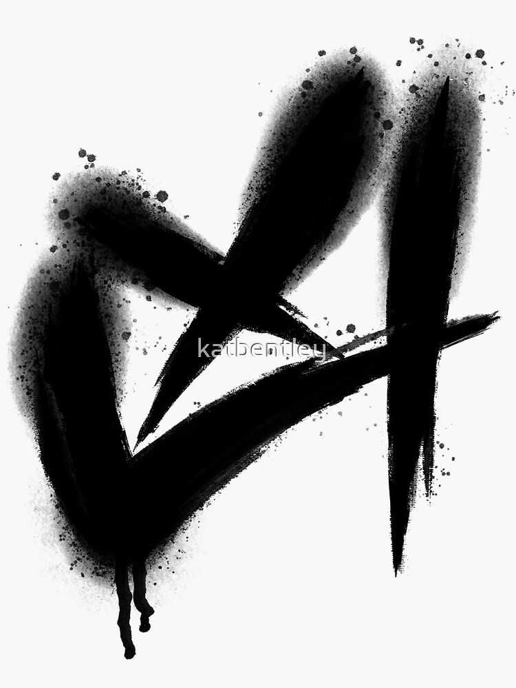 "Cross Slash Splash (white)" Sticker for Sale by katbentley | Redbubble