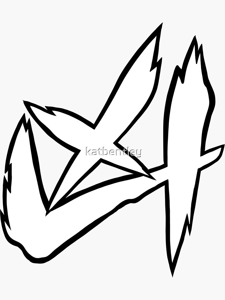 "Cross Slash (black and white)" Sticker for Sale by katbentley | Redbubble