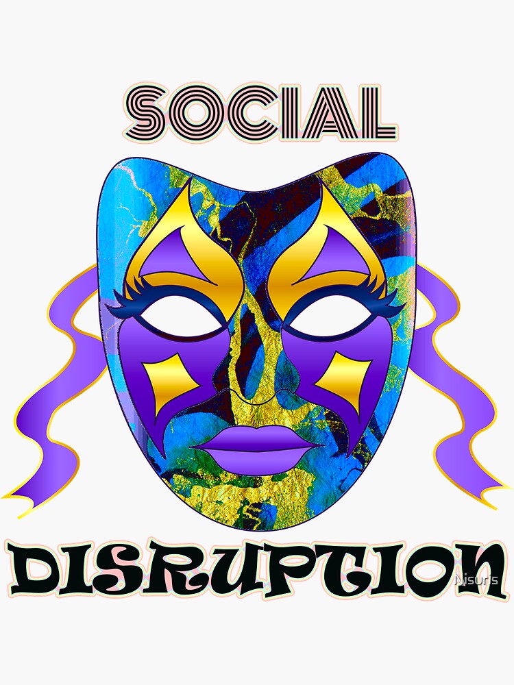 "Social Distancing Disruption Bold Unusual Artwork Typography " Sticker ...