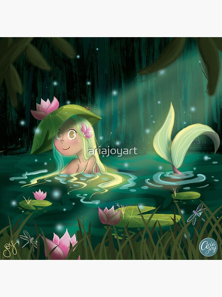 "Mermaid In A Lily Pond" Art Print for Sale by ariajoyart | Redbubble