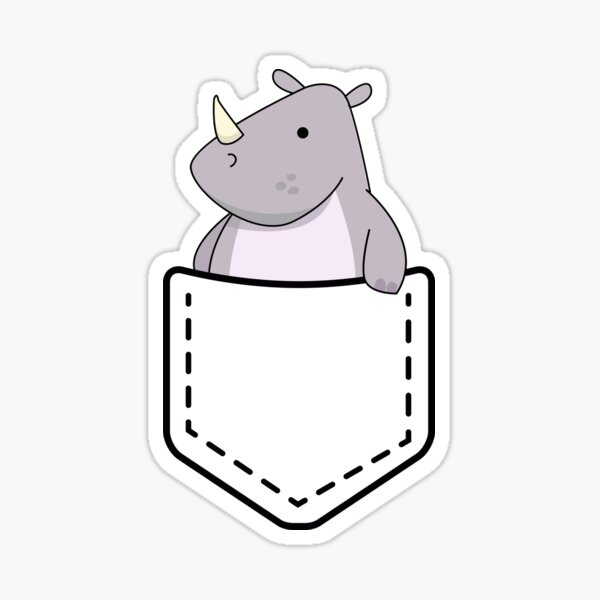 "Pocket Rhino Rhinoceros" Sticker for Sale by vladocar | Redbubble