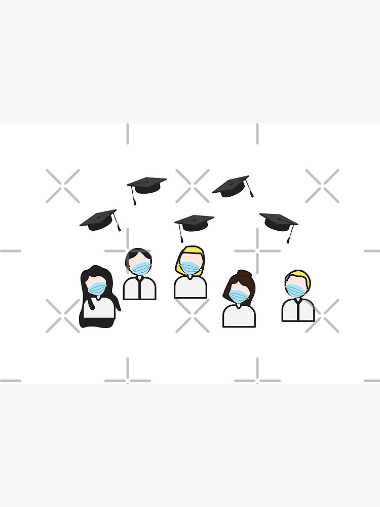 "Class of 2020 Graduation - Characters with Face Masks Looking at ...
