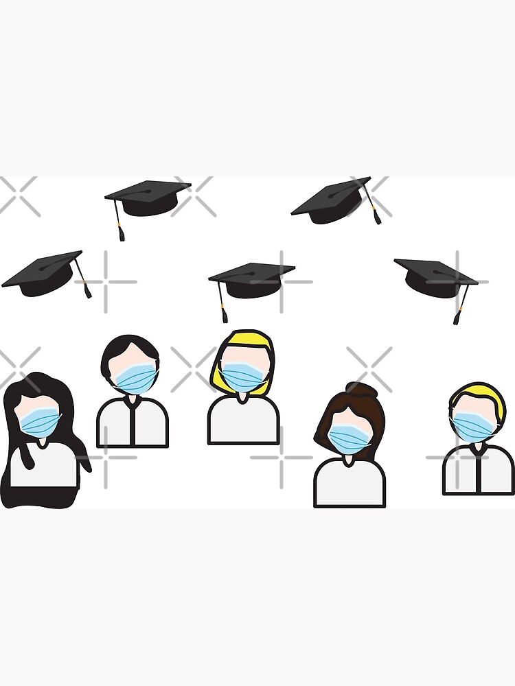 "Class of 2020 Graduation - Characters with Face Masks Looking at ...