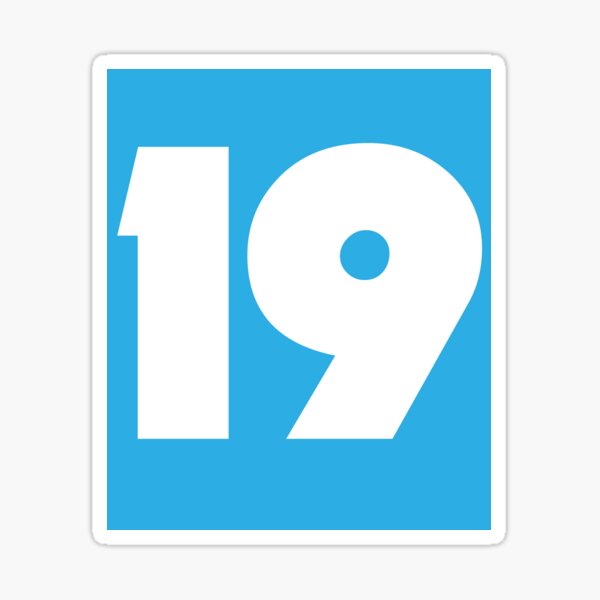 "Number 19" Sticker by FootballArcade | Redbubble