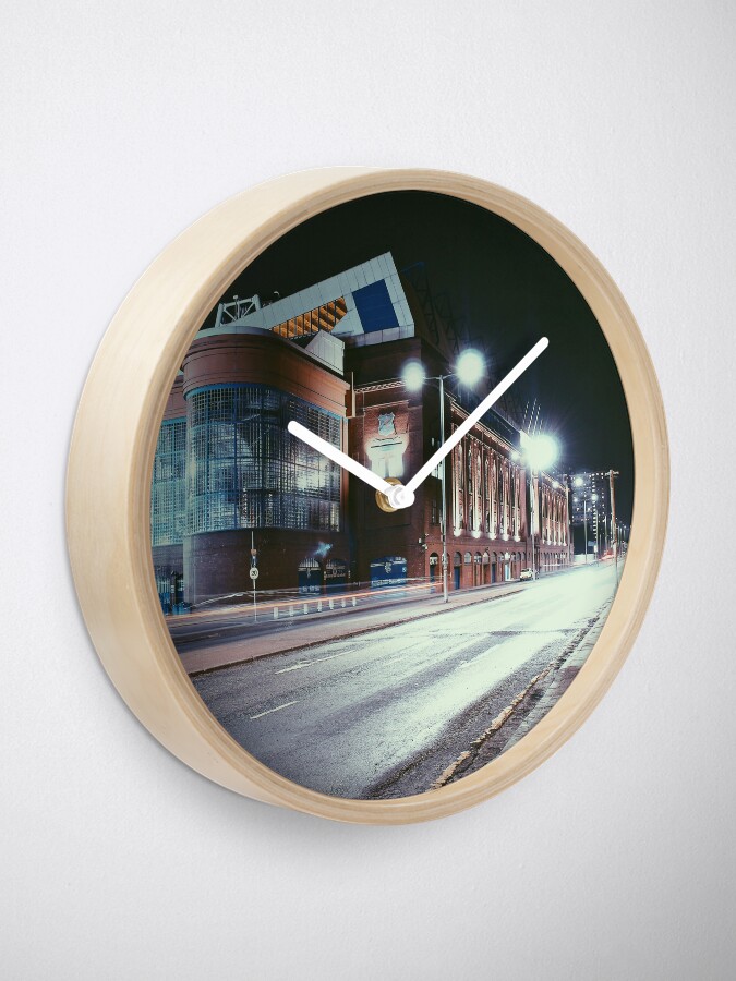 "Glasgow Rangers Ibrox Stadium night time " Clock for Sale by ...
