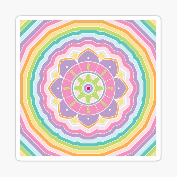"Dharma Wheel with Lotus Flower" Sticker by ZedEx | Redbubble