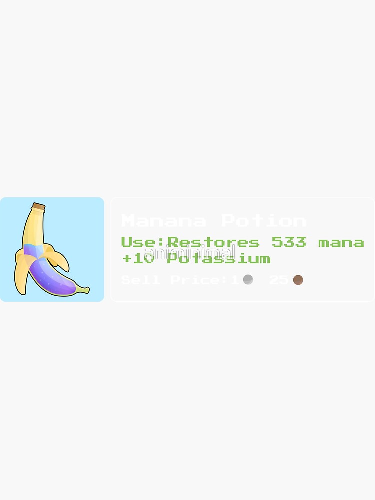 "Manana Banana Mana Potion 2" Sticker by animinimal | Redbubble