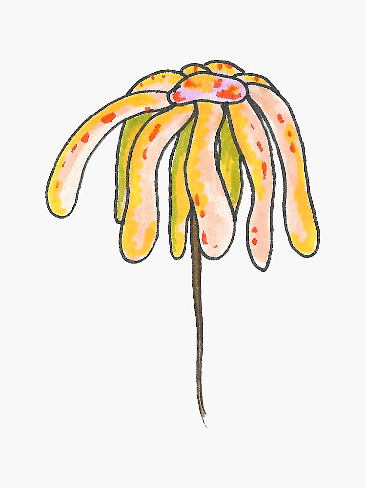 "droopy daisy" Sticker by cecilyrosee | Redbubble